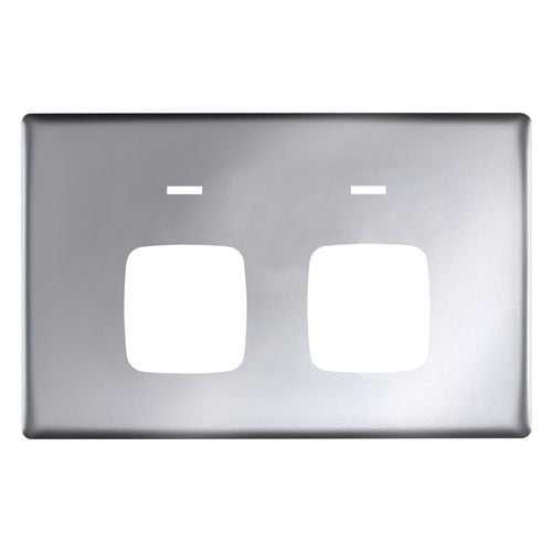 HPM LINEA Double Autoswitch Powerpoint Coverplate - Matt Silver ...