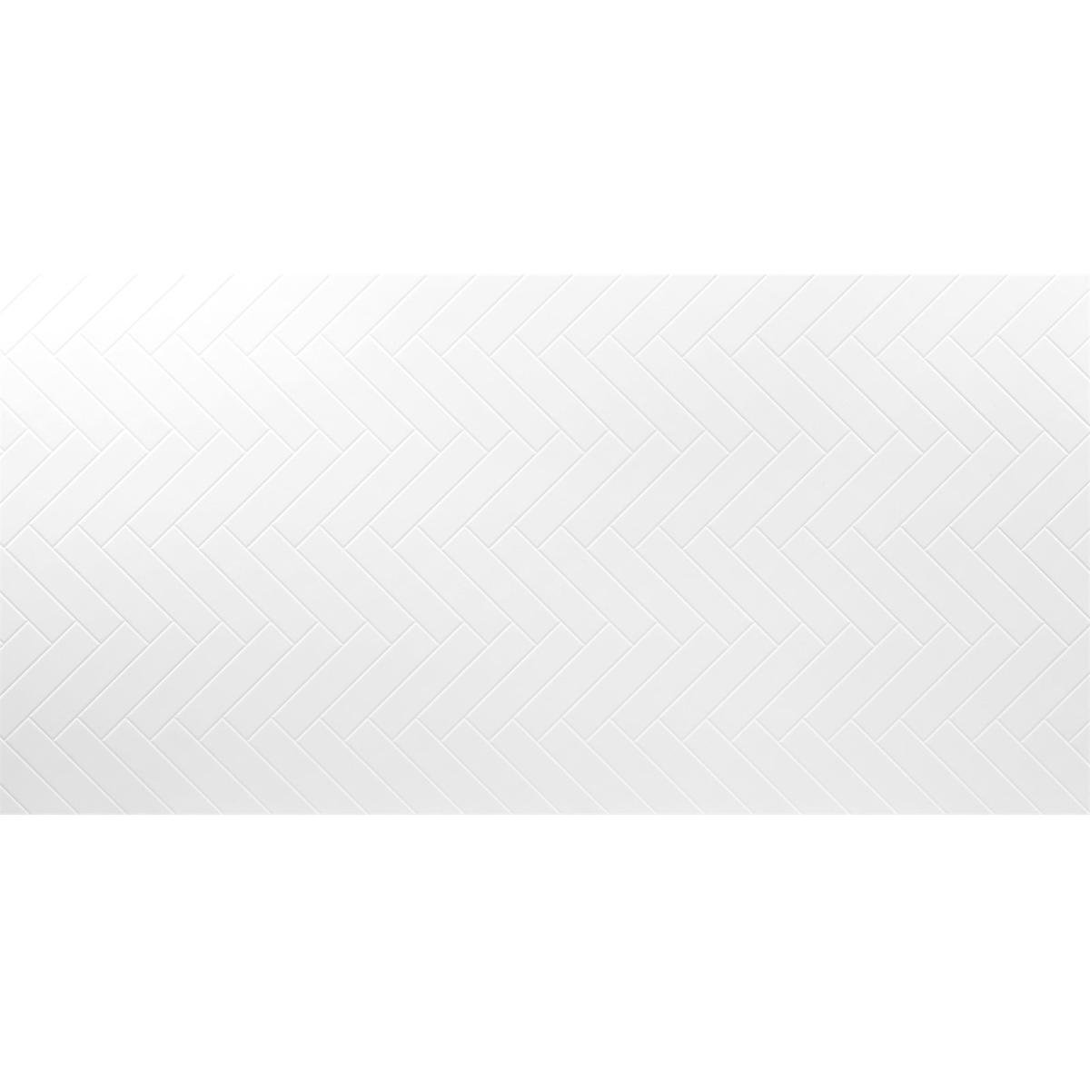 Seratone 2400 x 1200 x 4.5mm Polar White Aqua Herringbone Tile ...