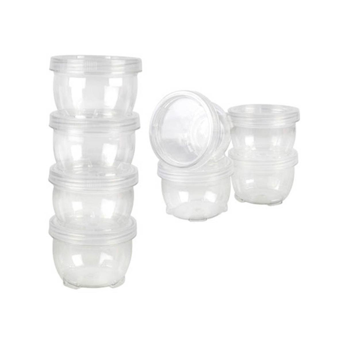 4pc Home Expression 240ml Plastic Containers Twist Stackable - Clear ...