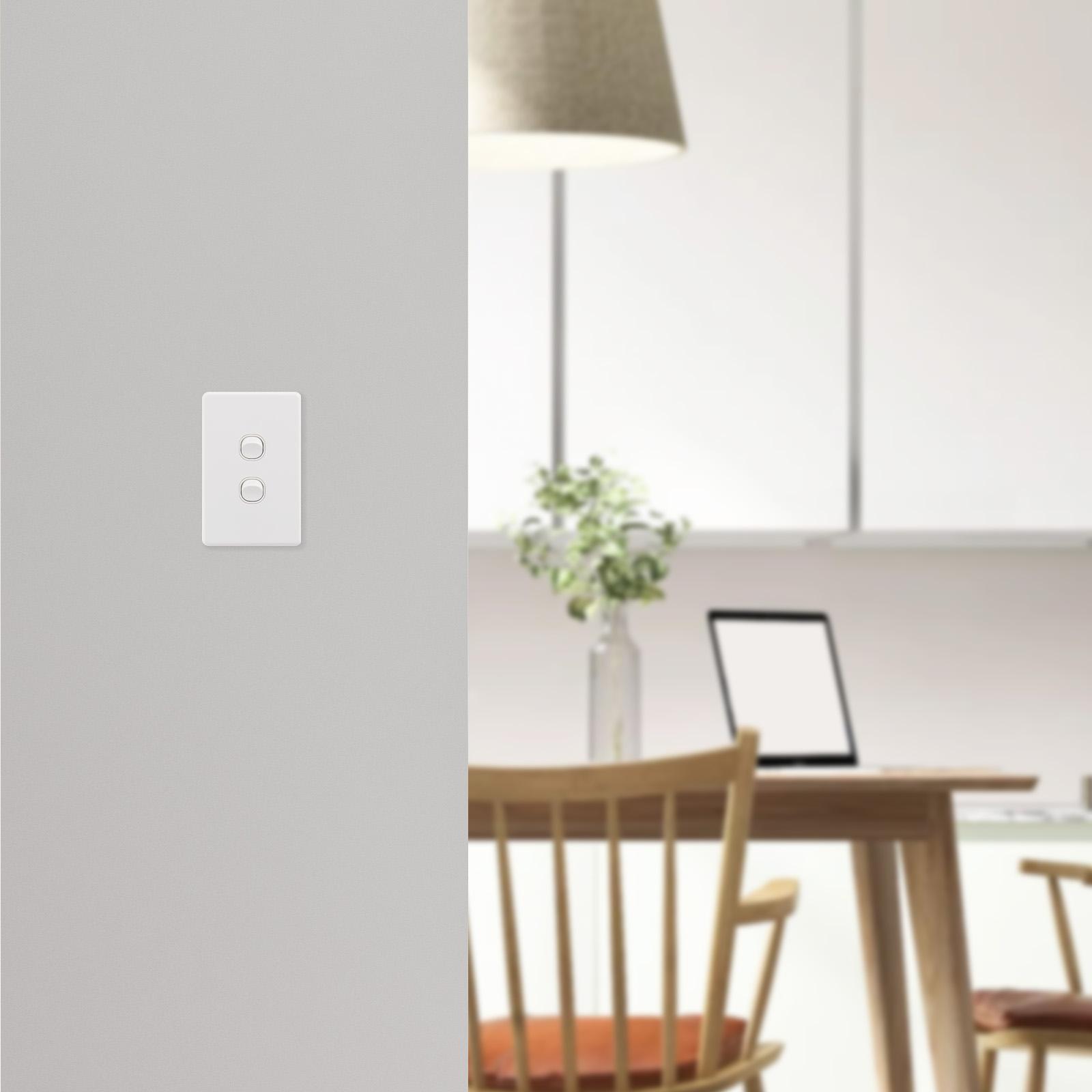 DETA X6 White Matte Double Vertical Switch - Bunnings Australia