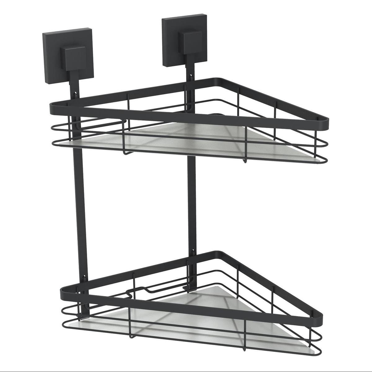 Fusion-Loc 26kg Black Matte Style Plus Double Corner Shower Caddy ...
