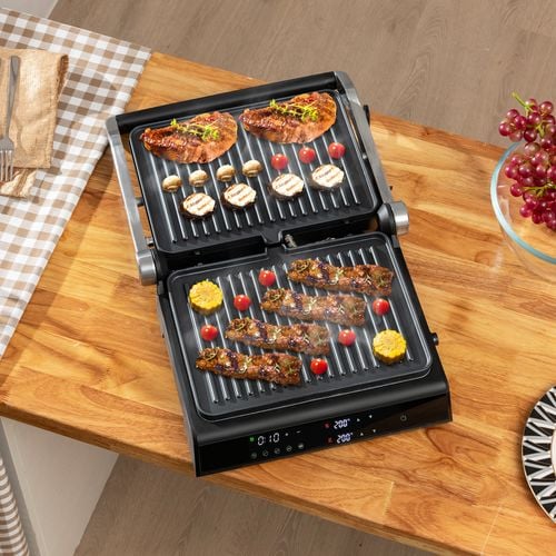 Costway 2000W Contact Grill Electric Griddle Sandwich Maker w/4H Timer ...