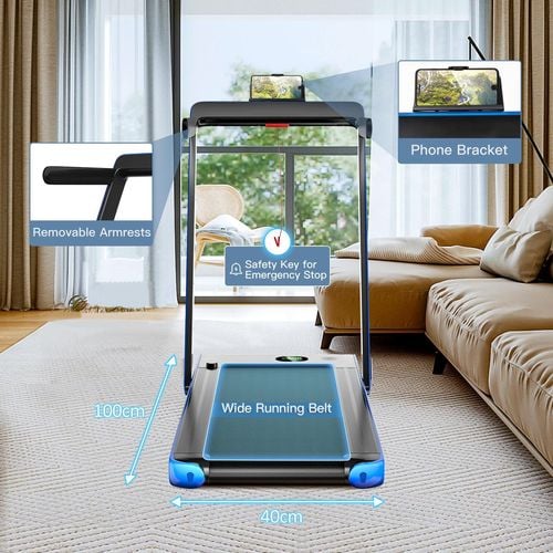 Costway Folding Electric Treadmill 12kmh Home Fitness Blue - Bunnings ...