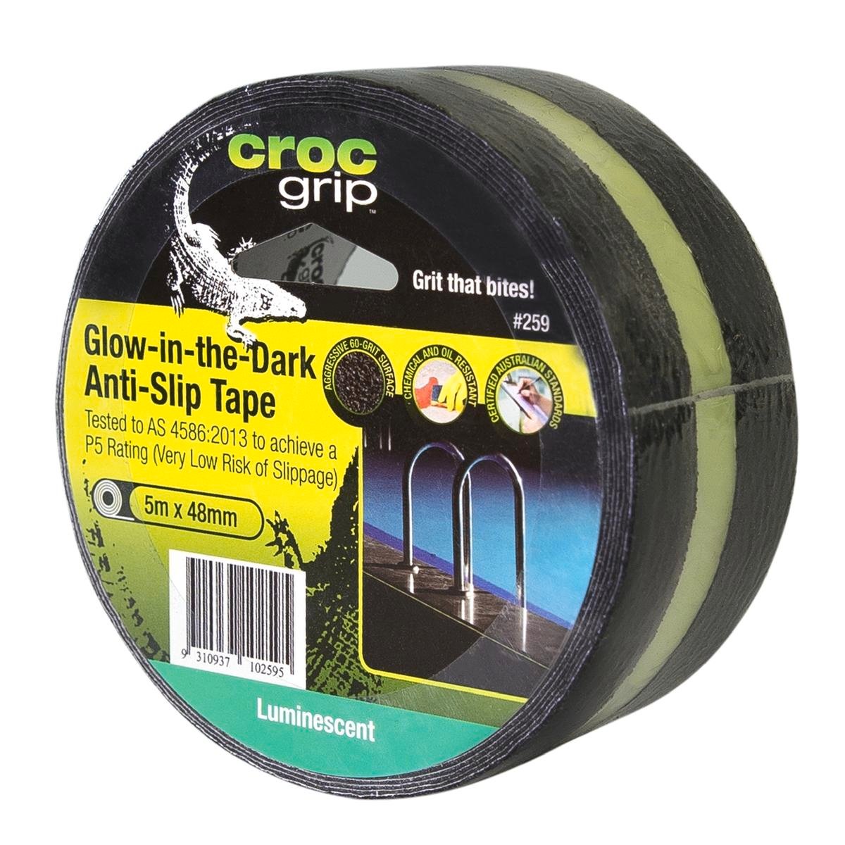 Croc Grip 5m x 50mm Glow-In-The-Dark Anti-Slip Tape - Bunnings Australia