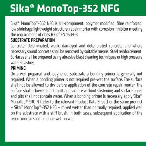 Sika 20kg Sika MonoTop-352NFG Structural Repair Mortar - Bunnings Australia