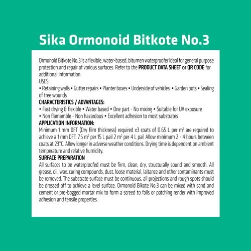 Sika Bitumen Waterproofer Ormonoid 15L Bitkote No.3 - Bunnings Australia