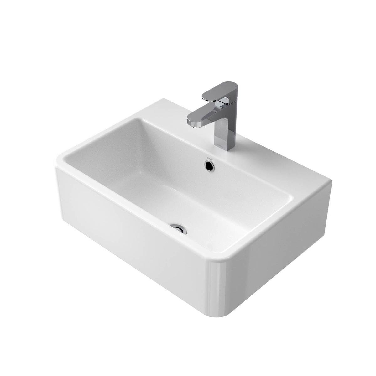 Caroma 550 x 214 x 400mm Cubus Utility Wall Basin 1TH - Bunnings Australia