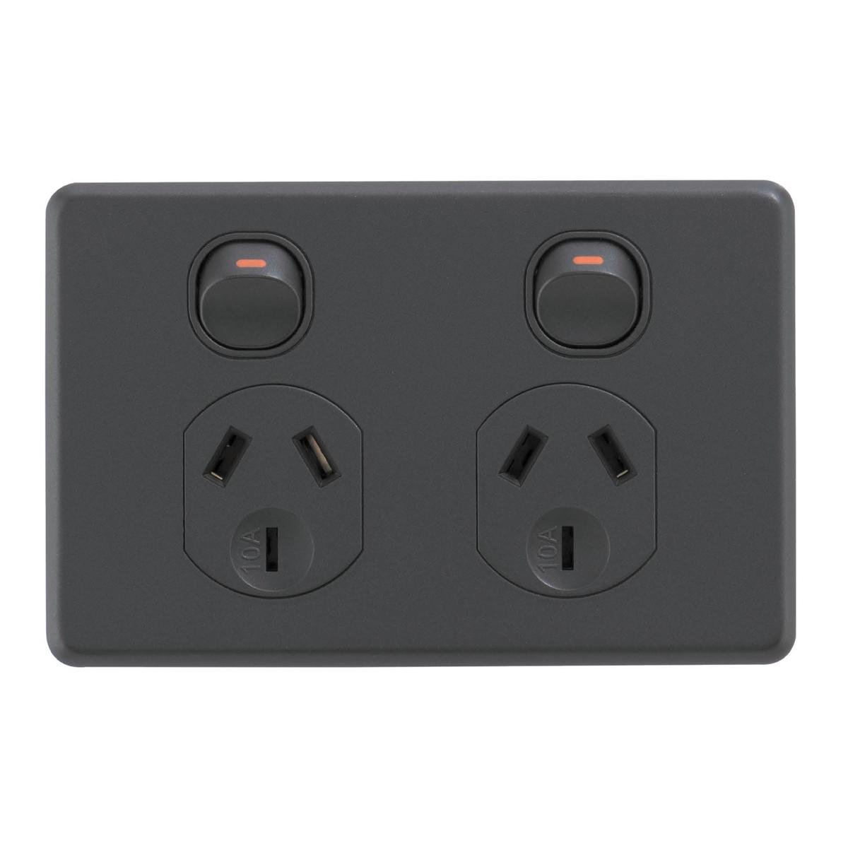 DETA X6 Matt Black Double Power Point - Bunnings Australia