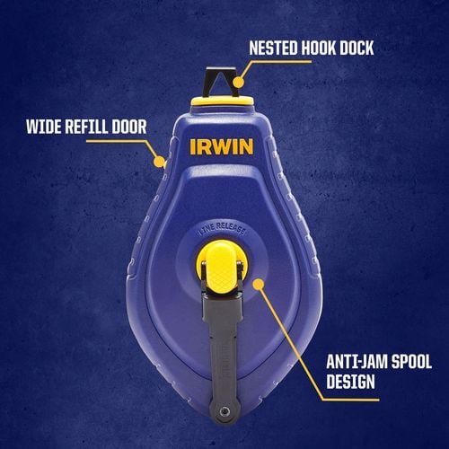 Irwin Strait-Line Speedline 30m Chalk Reel with Blue Chalk and Line ...