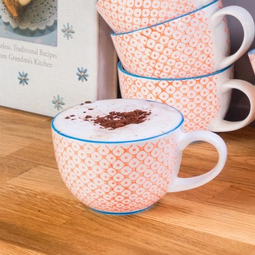 Nicola Spring Hand-printed Cappuccino Cup - Japanese Style Porcelain ...