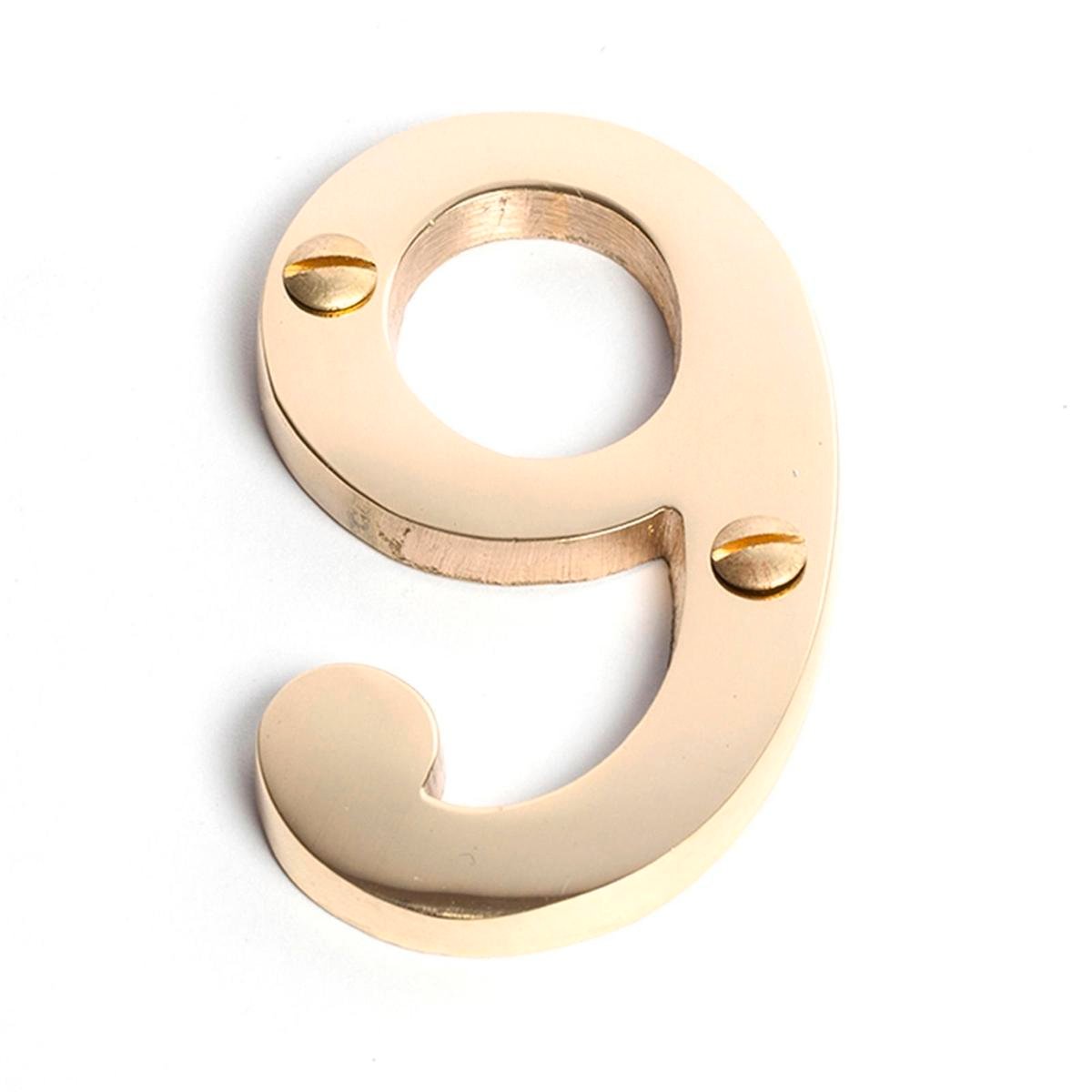 Sandleford 75mm Brass House Number 9 - Bunnings Australia