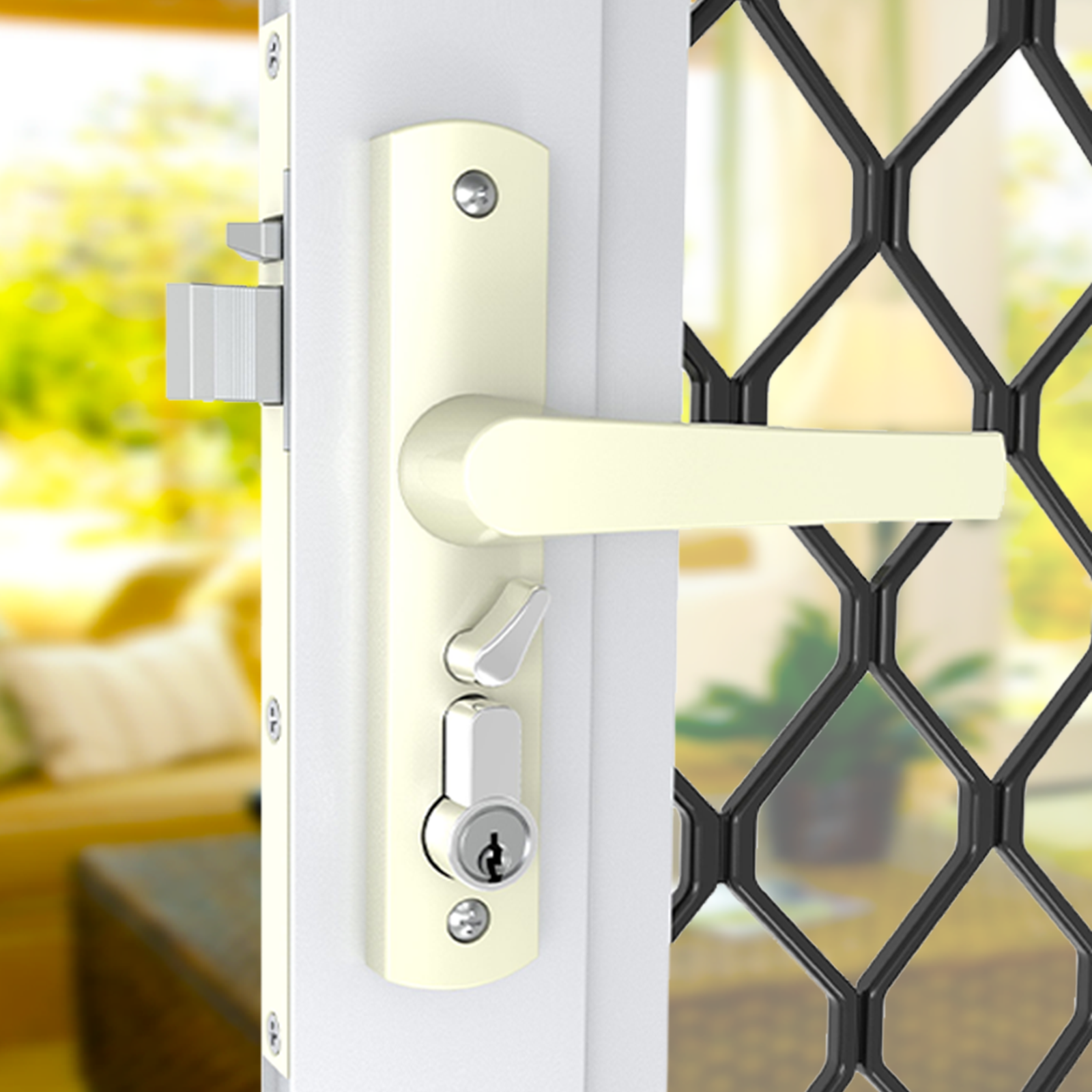 Rolltrak Primrose Keyed Hinged Screen Door Lock - Bunnings Australia