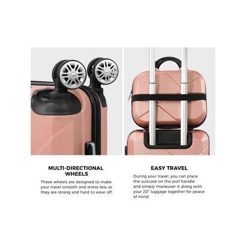 Mazam 2PCS Luggage Suitcase Set TSA Lock Pink - Bunnings Australia