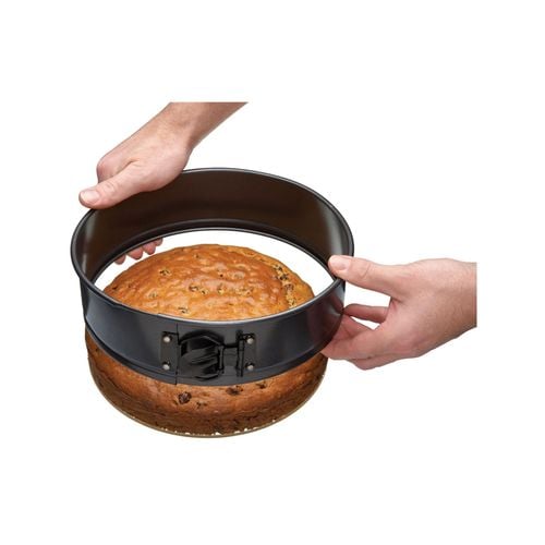 Mastercraft 25cm Springform Non-stick Round Glass Base Cake Pan - Black ...