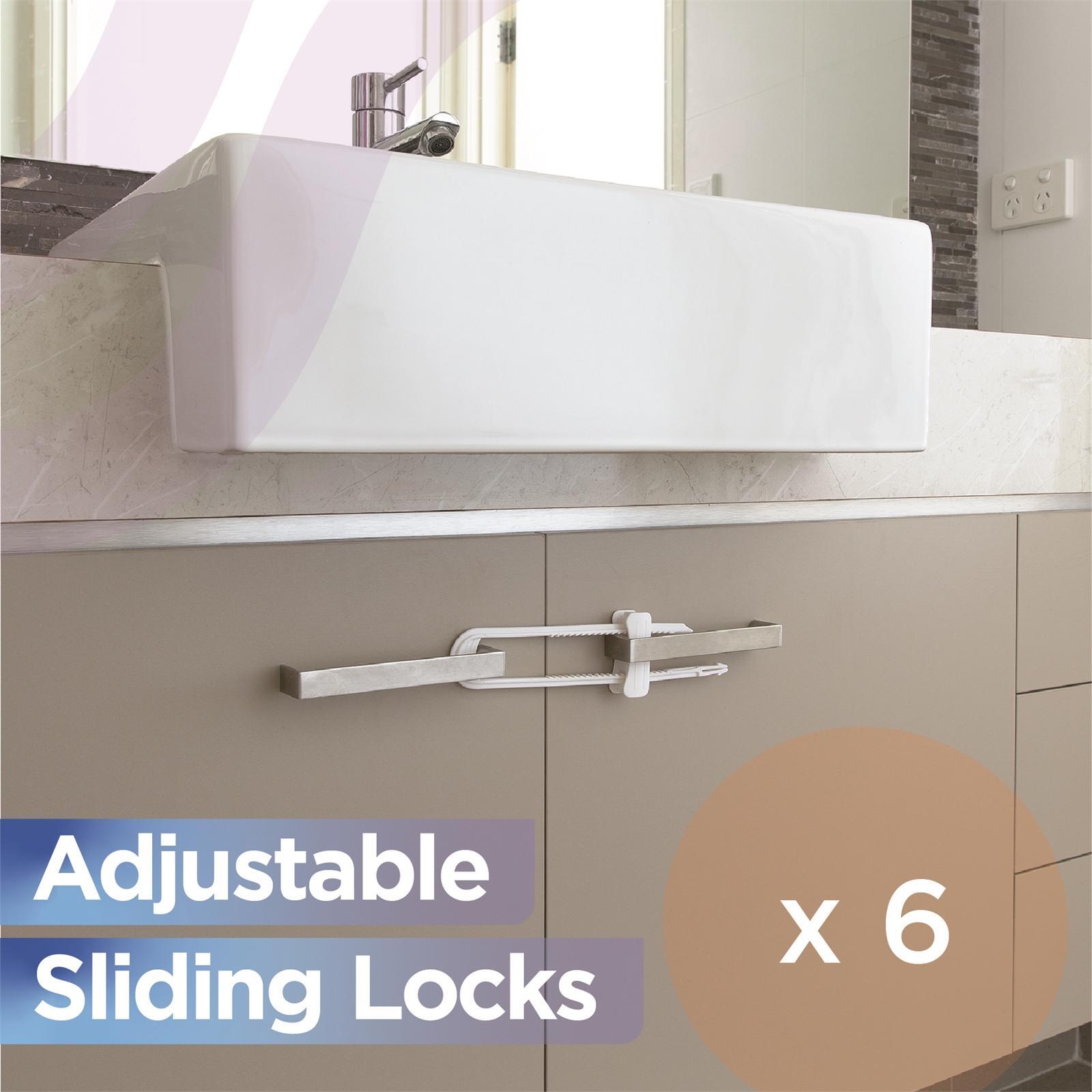 Perma Child Safety Adjustable Sliding Locks - 6 Pack - Bunnings Australia