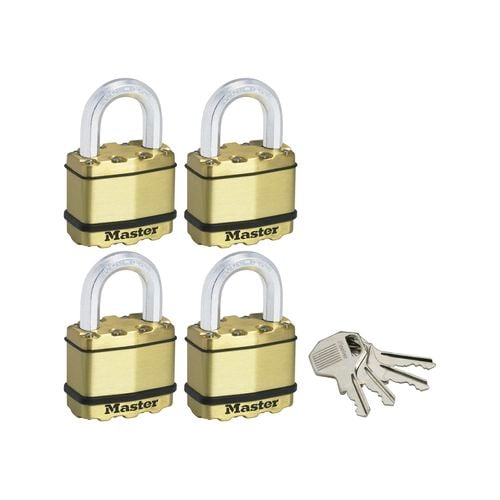 Master Lock 50mm Excell Padlock - 4 Pack - Bunnings Australia