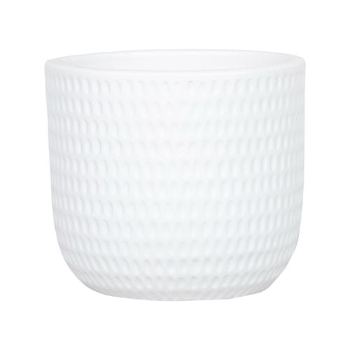 250 X 250mm Dotty White Round Ceramic Pot - Bunnings Australia