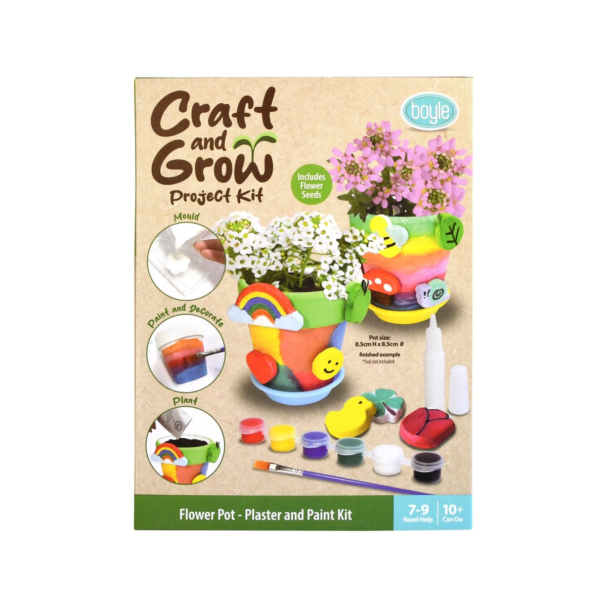 Boyle Craft And Grow Plaster And Paint Flower Pot Project Kit ...