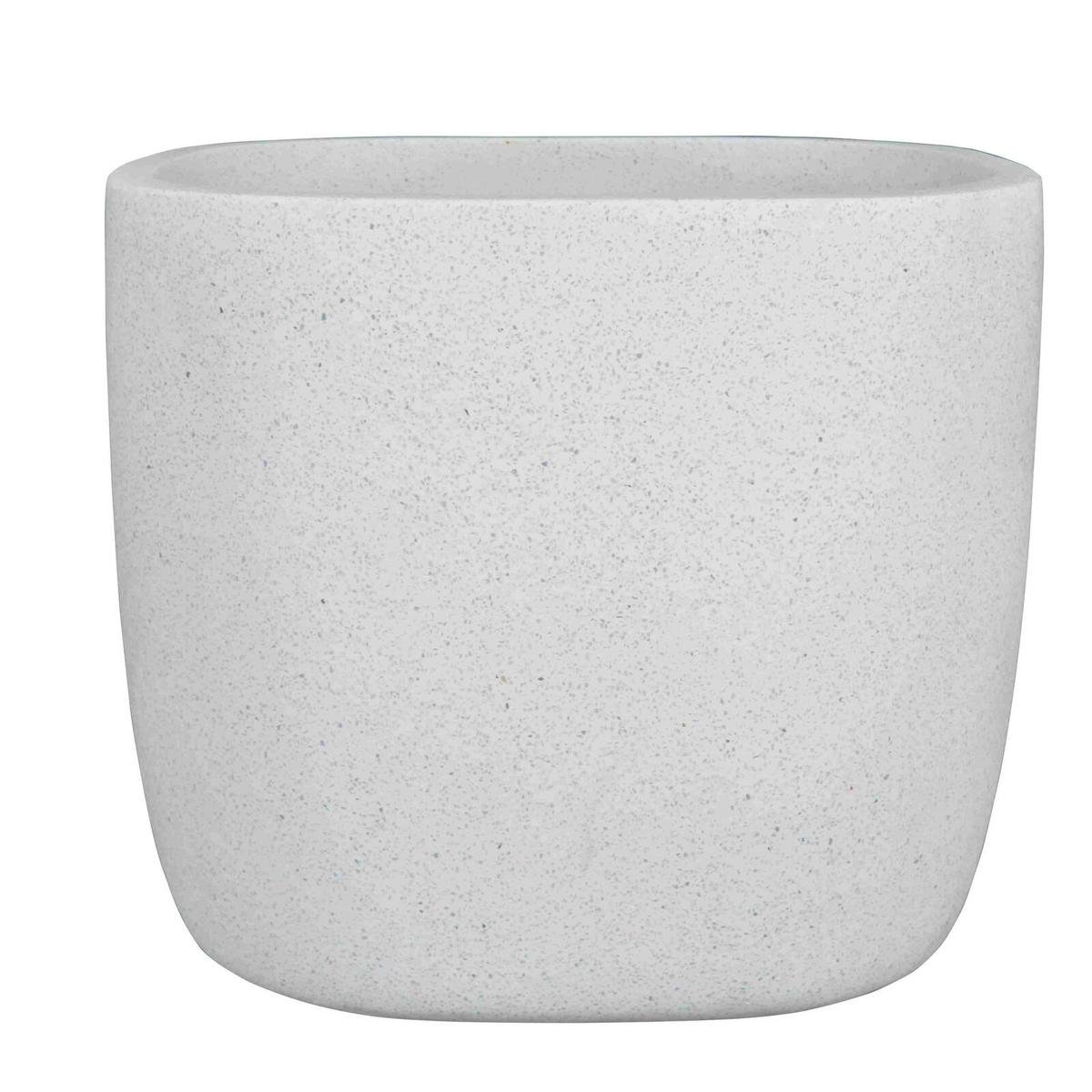 Northcote Pottery 31cm White Precinct Lite Terrazzo Look Square Pot ...