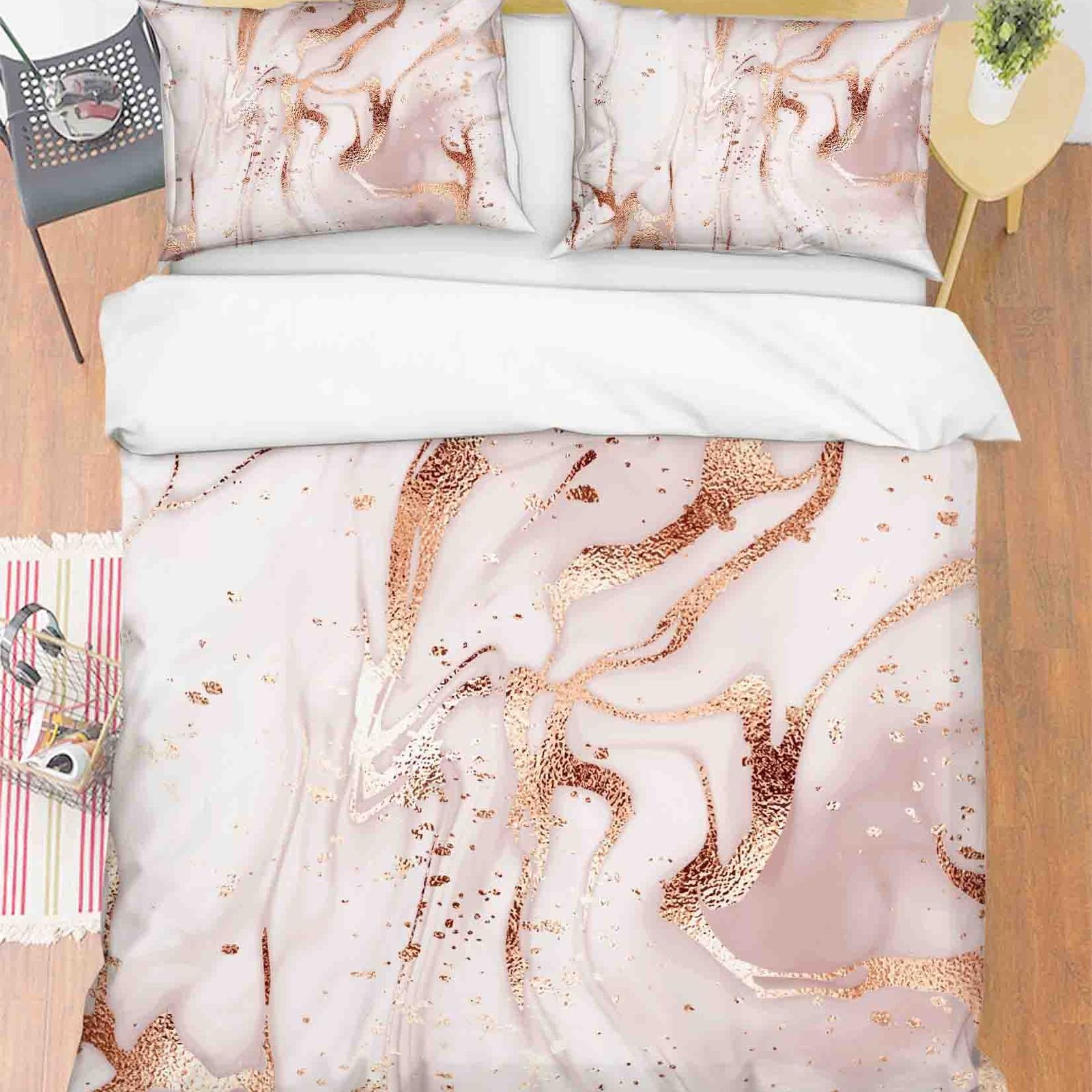 3D Pink Marble Texture Quilt Cover Set Bedding Set Duvet Cover ...