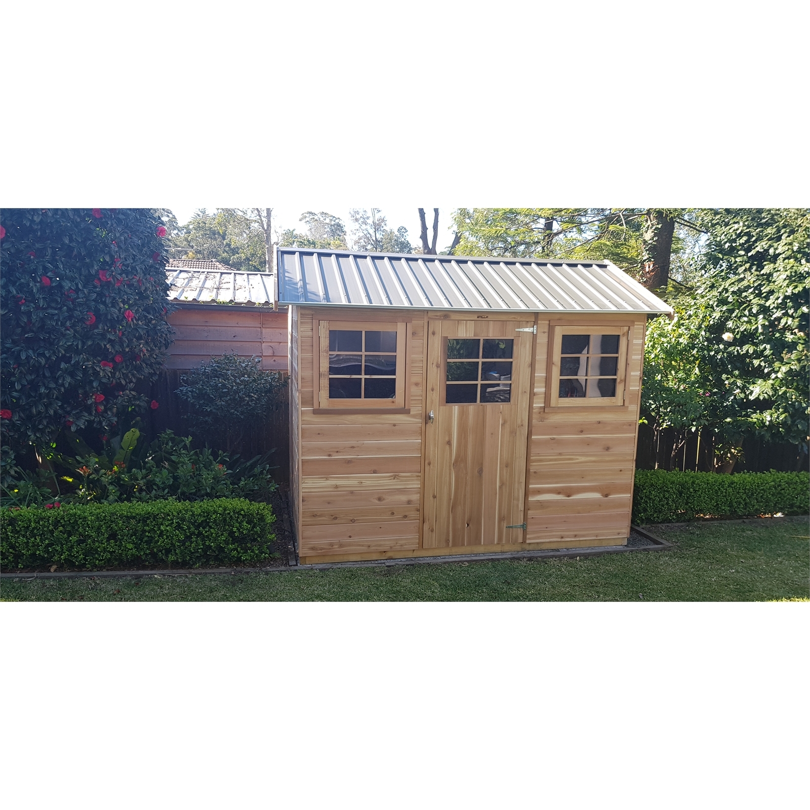 STILLA 2.74 x 1.93 x 2.36m Hazel Cedar Shed - Bunnings Australia
