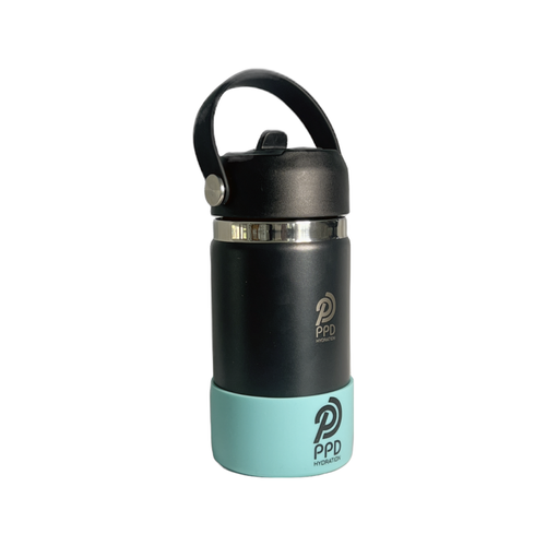 PPD Hydrtion 350ml Black Compct Water Bottle W/ Teal Bumper Protector ...