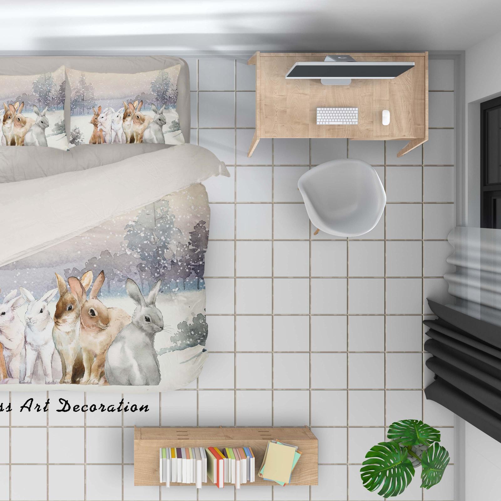 3D Rabbit Quilt Cover Set Bedding Set Pillowcases 75 - Bunnings Australia