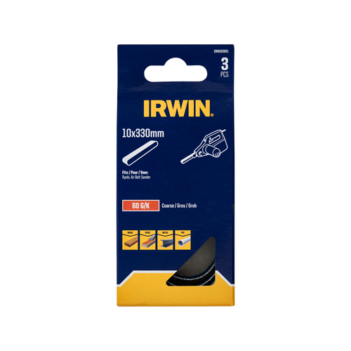 IRWIN 10mm 60 Grit Powerfile Belt - 3 Pack - Bunnings Australia
