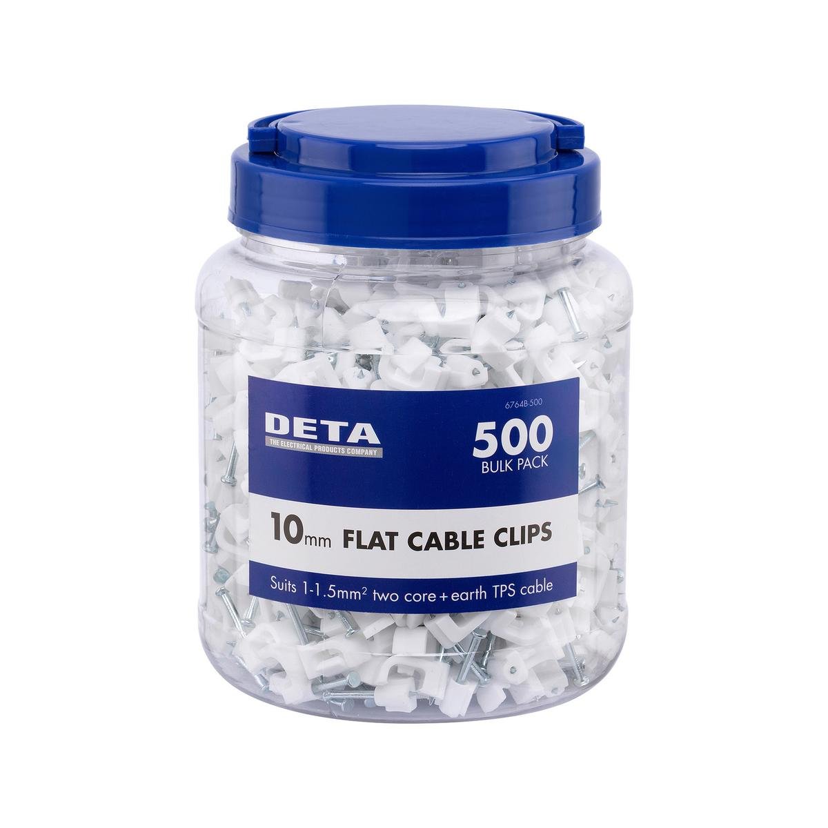 DETA 10mm White Flat Cable Clips - 500 Pack - Bunnings Australia
