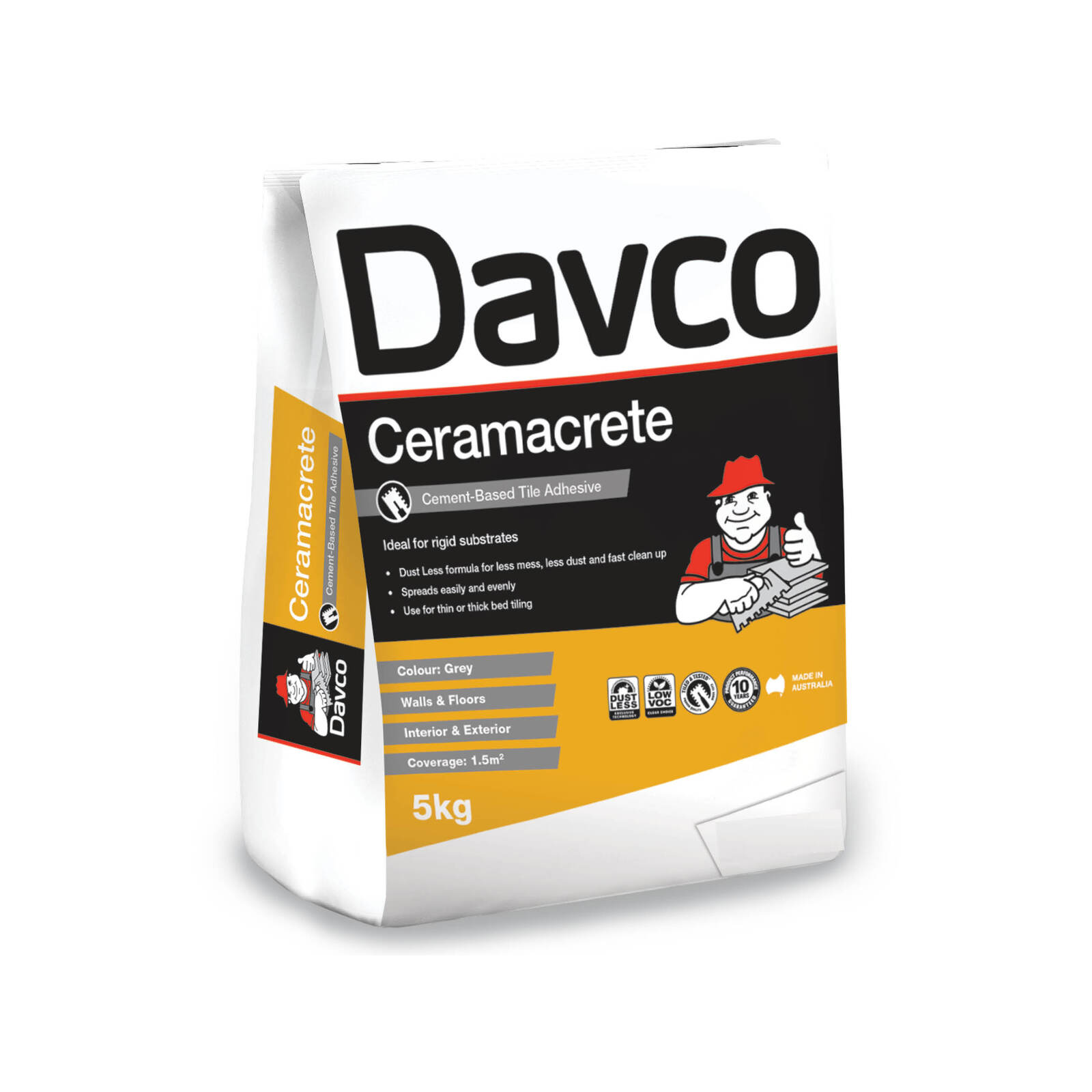 Davco 5kg Ceramacrete Cement Base Tile Adhesive - Bunnings Australia