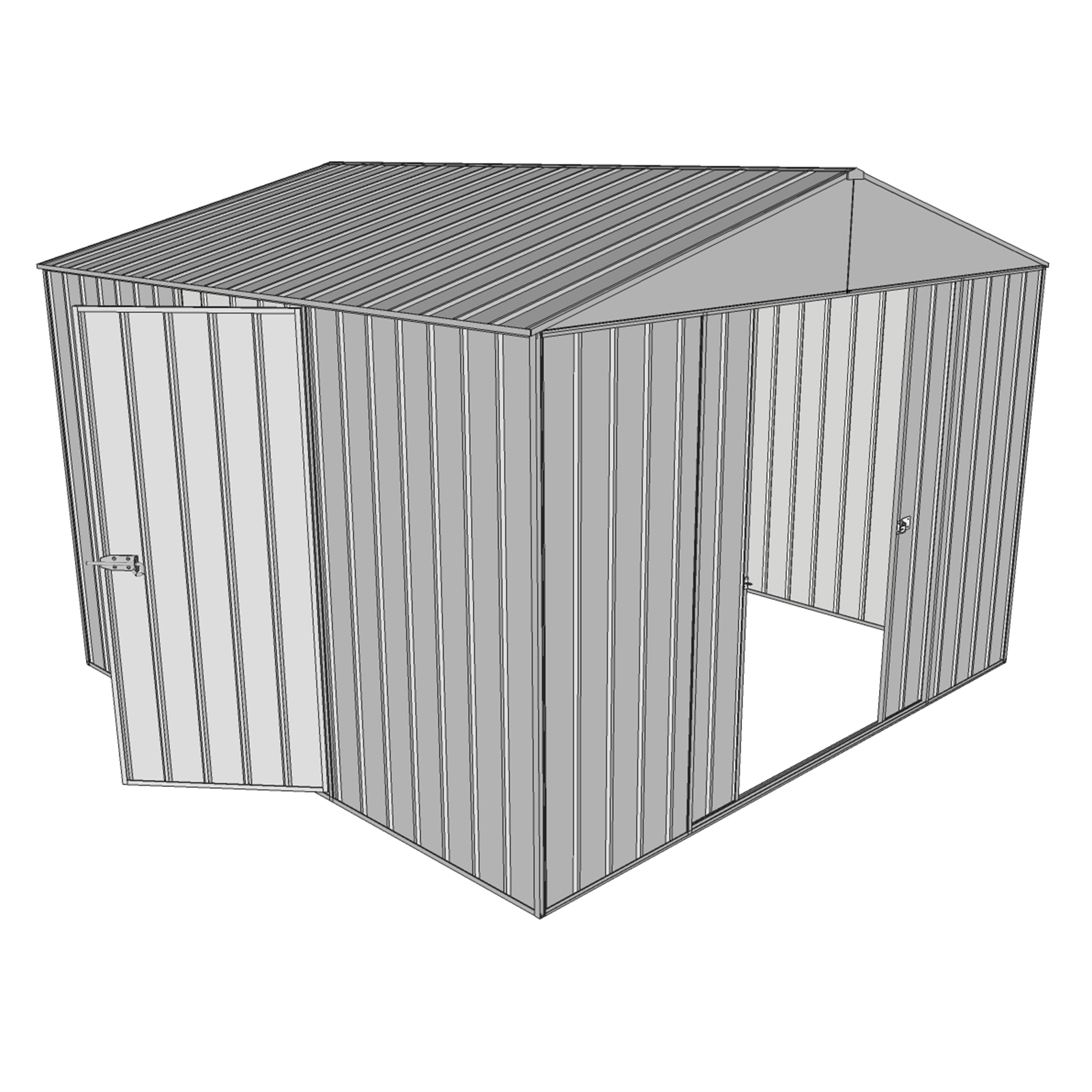 Build-a-Shed 3.0 x 3.0 x 2.3m Double Sliding and Single Hinge Door Shed ...