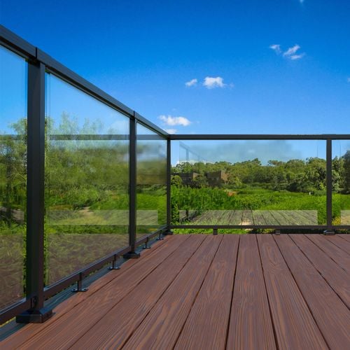 Peak 1100 x 857mm Clear Aluminium Deck Balustrade Glass Panel ...