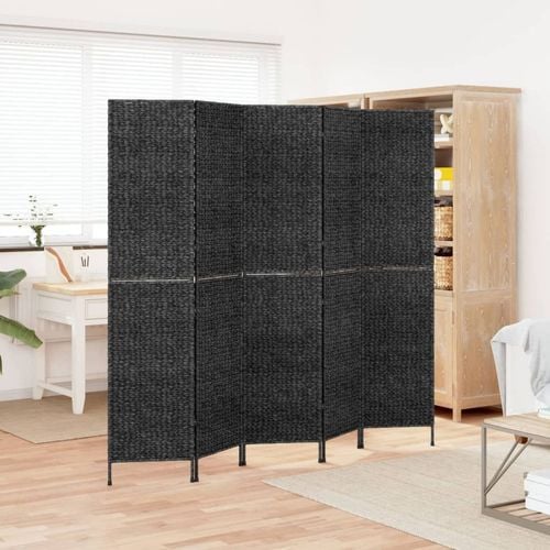 vidaXL Room Divider Screen Divider Privacy Screen 5-Panel Black Water ...