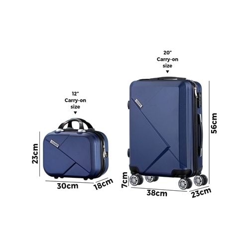 Mazam 2PCS Luggage Suitcase Set TSA Lock Navy - Bunnings Australia