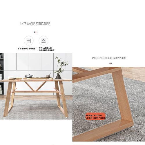 Foret Dining Table Rectangle Modern Home Kitchen Cafe Wood Metal ...