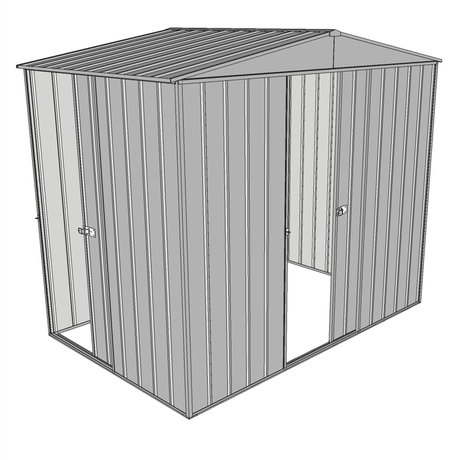 Build-a-Shed 2.3 x 1.5 x 2.3m Front Gable Two Single Sliding Door ...
