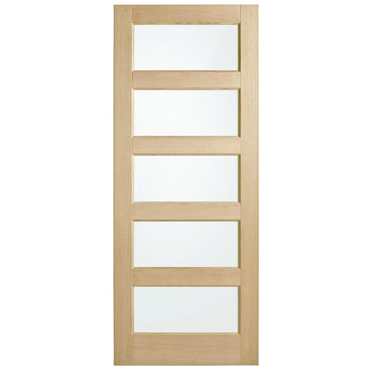 Corinthian Blonde Oak Translucent Glass Entrance Door AWO5G - 920mm x ...