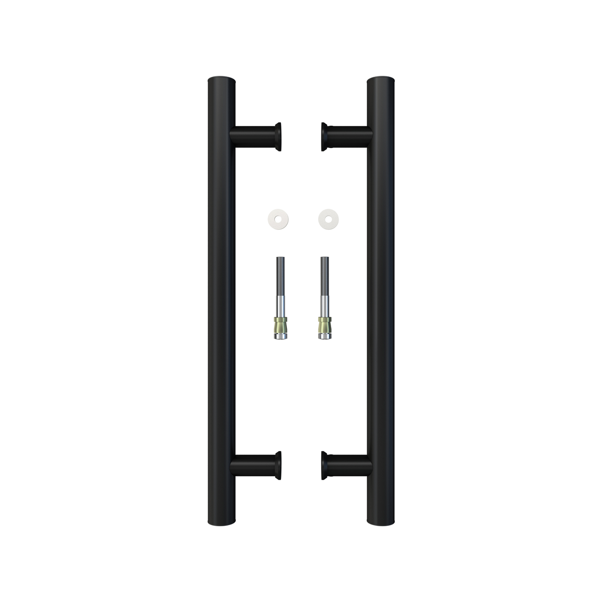 Rolltrak 400mm Matte Black Barn Door Round Double Pull Handle ...