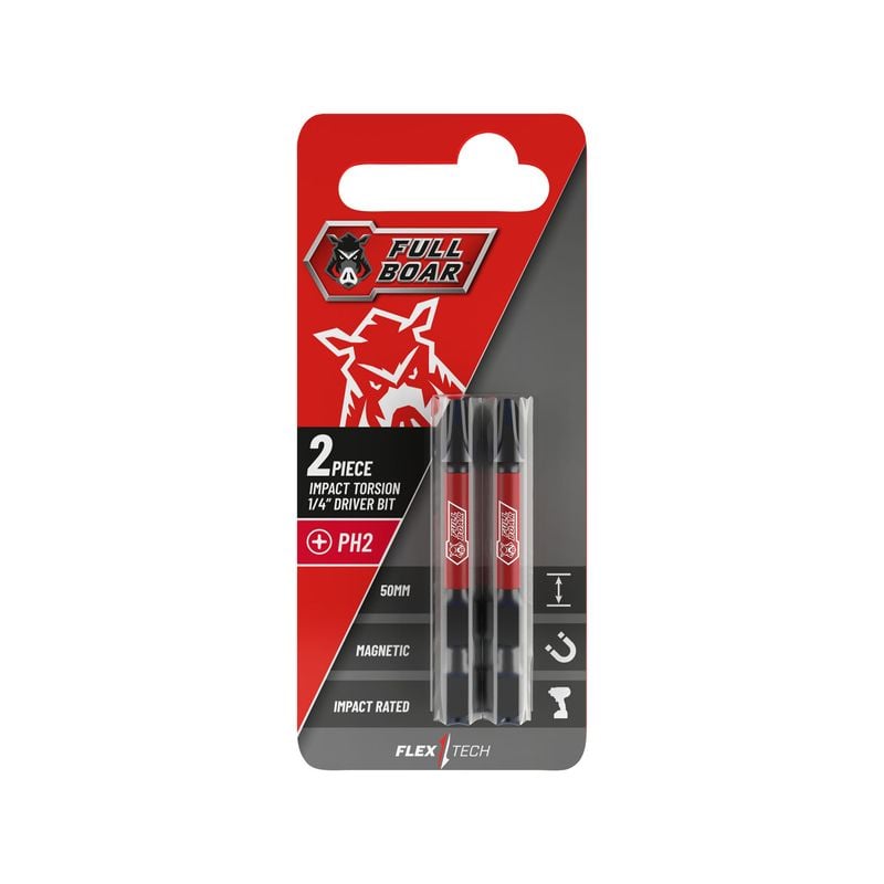 Fastener Drive Bits x PH2 x 50mm X2 | Full Boar