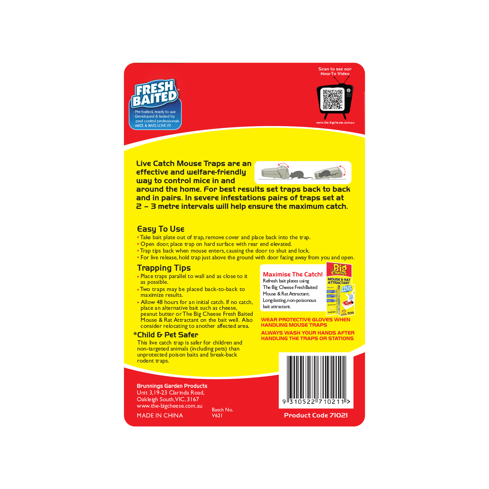 The Big Cheese Live Catch Mouse Trap - 2 Pack - Bunnings Australia