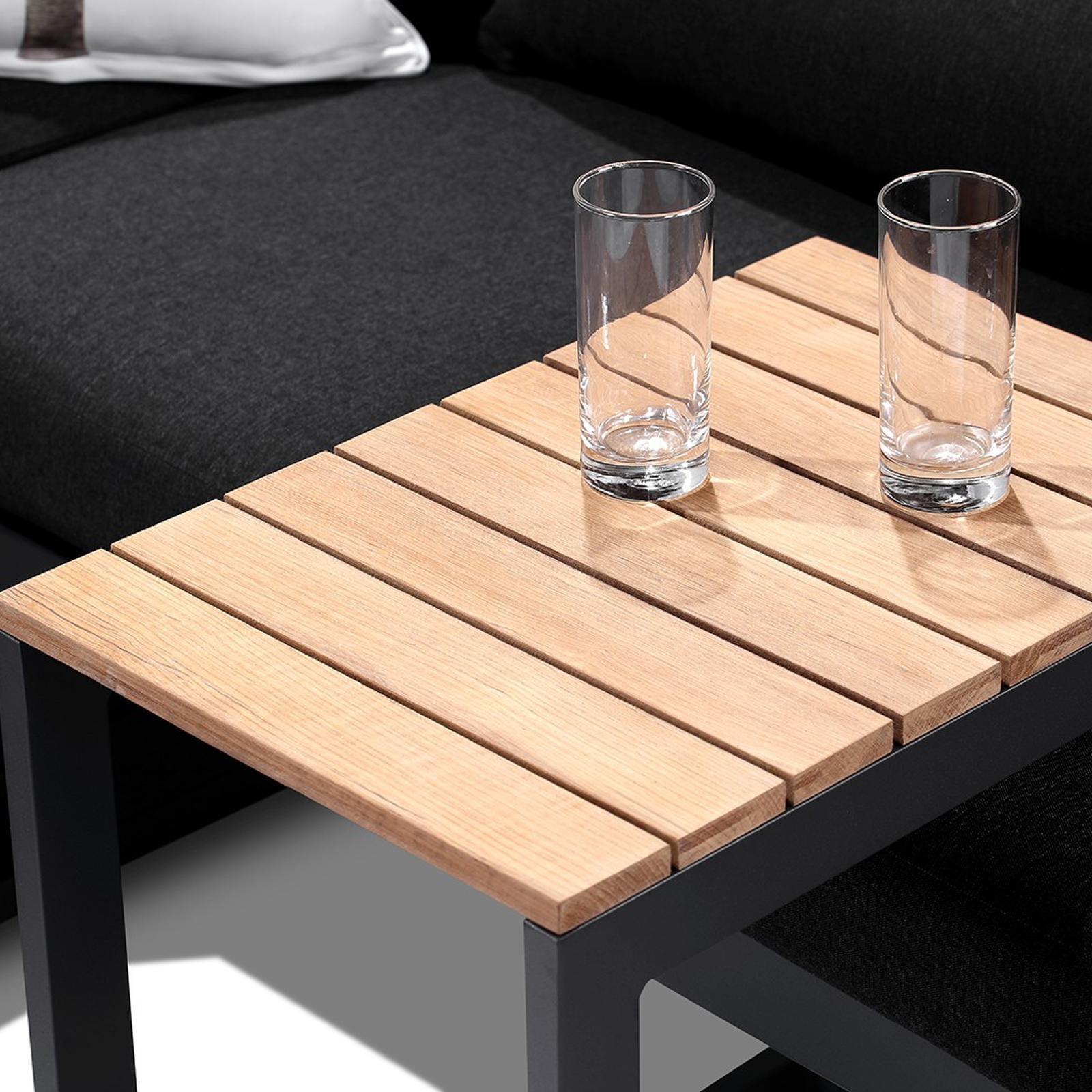 Balmoral Outdoor Aluminium & Teak Lounge With Side Table - Bunnings ...